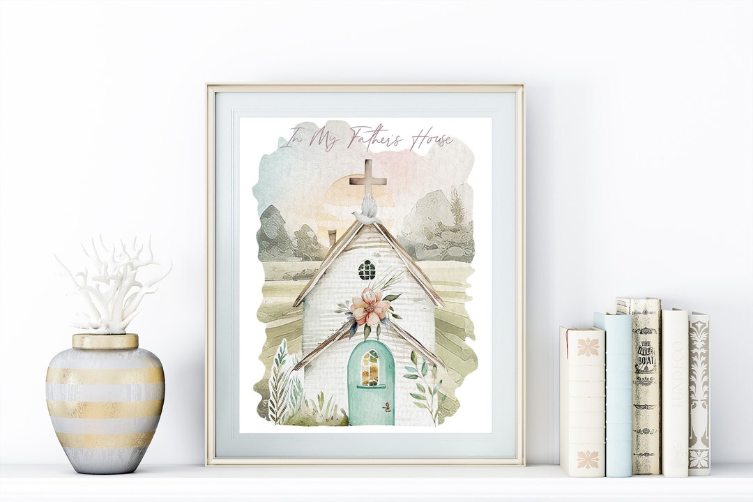 Farmhouse Church Print Christian PRINTABLE WALL ART - Etsy