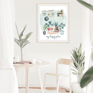 Boho Themed Wall Decor ,plant PRINTABLE WALL ART, Houseplant Print ...