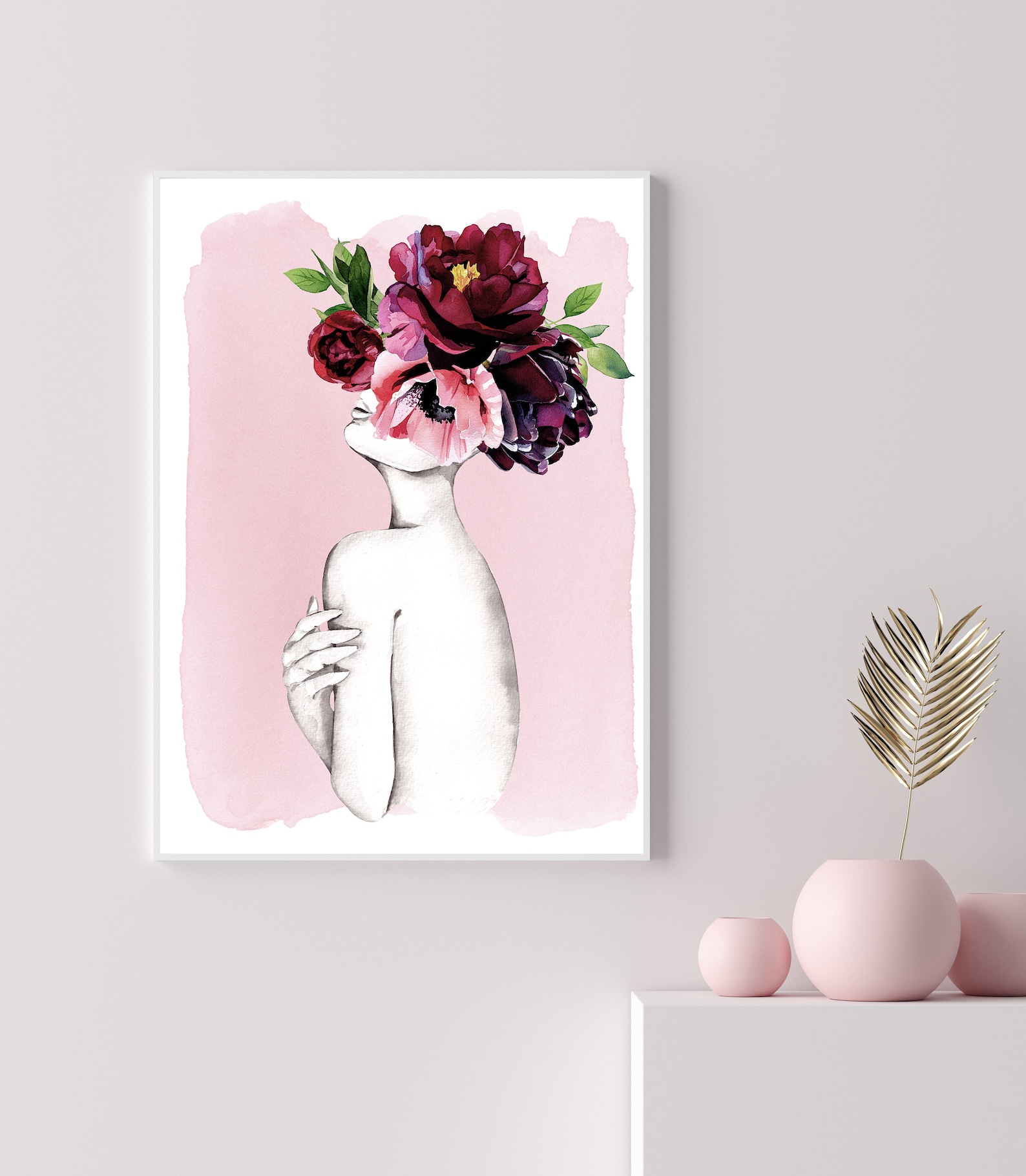 Head of Flowers Flower Head Print PRINTABLE WALL ART Female | Etsy