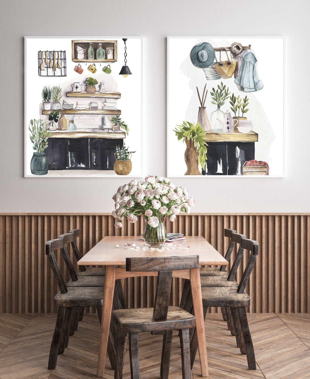 Kitchen Wall Art Prints, Boho PRINTABLE WALL ART, Boho Home Wall Art ...