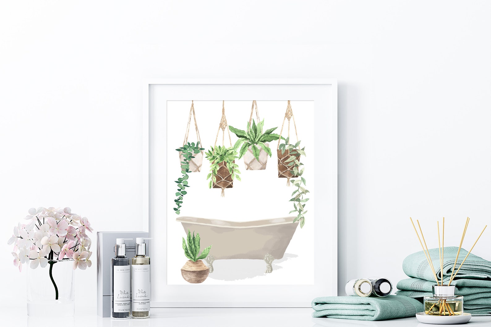 Plant Bathroom Print PRINTABLE WALL ART Bathroom Decor Bath | Etsy