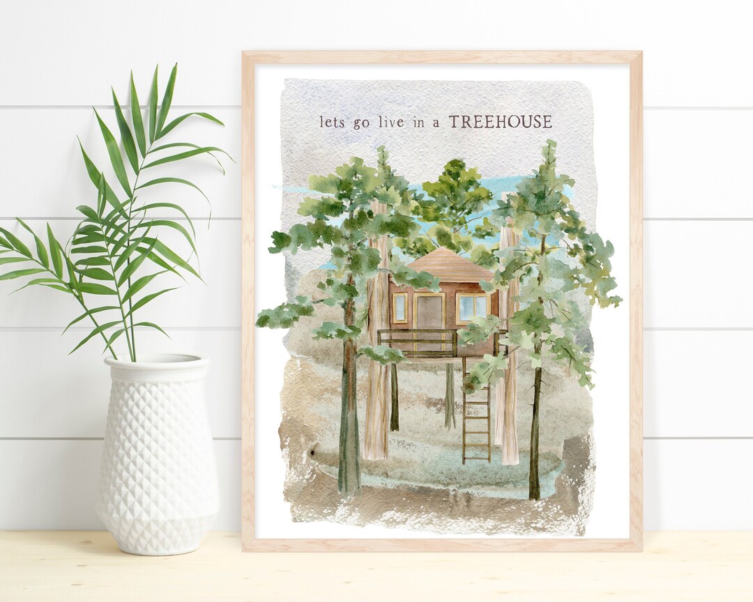 Treehouse Poster, PRINTABLE Wall ART, Print for RV, Nature Lovers Gift ...