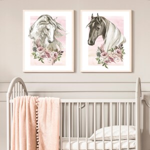 Horse With Flowers Printable Art, Horse Lover Print, Gift for Girls ...