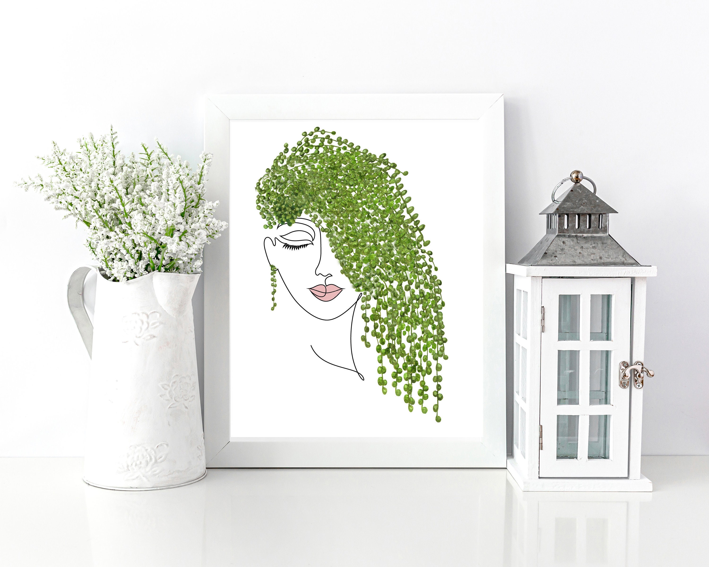 Face Line Art Print PRINTABLE Wall Art Wall Print for Woman | Etsy