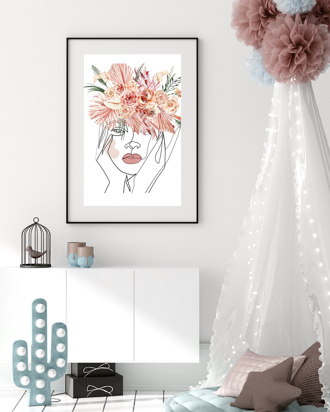 Head of Flowers Flower Head Print PRINTABLE WALL ART | Etsy