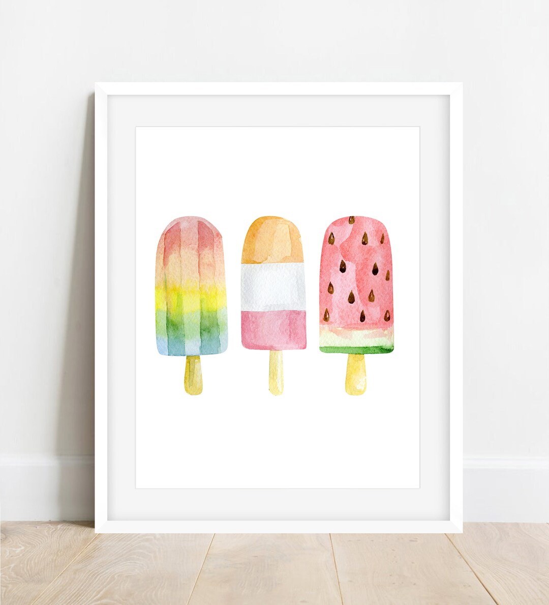 Popsicle PRINTABLE WALL ART, Ice Cream Poster, Kitchen Print, Summer ...
