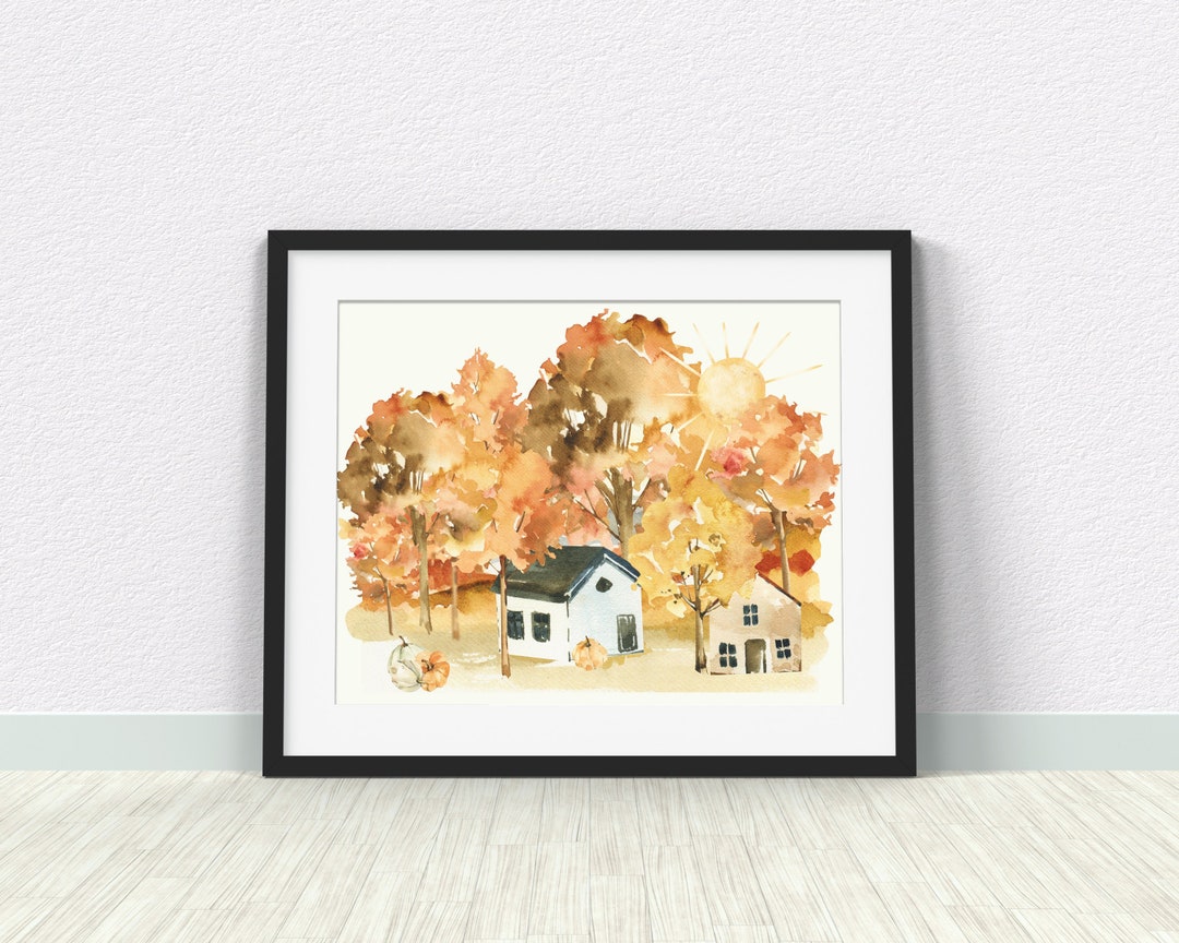 Autumn Scene Print Fall Trees Print Autumn PRINTABLE WALL - Etsy