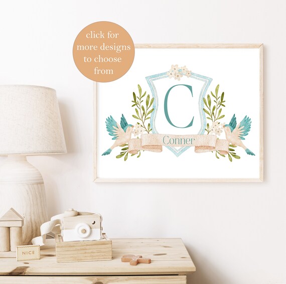 Personalized Crest Name PRINTABLE WALL ART Custom Name - Etsy