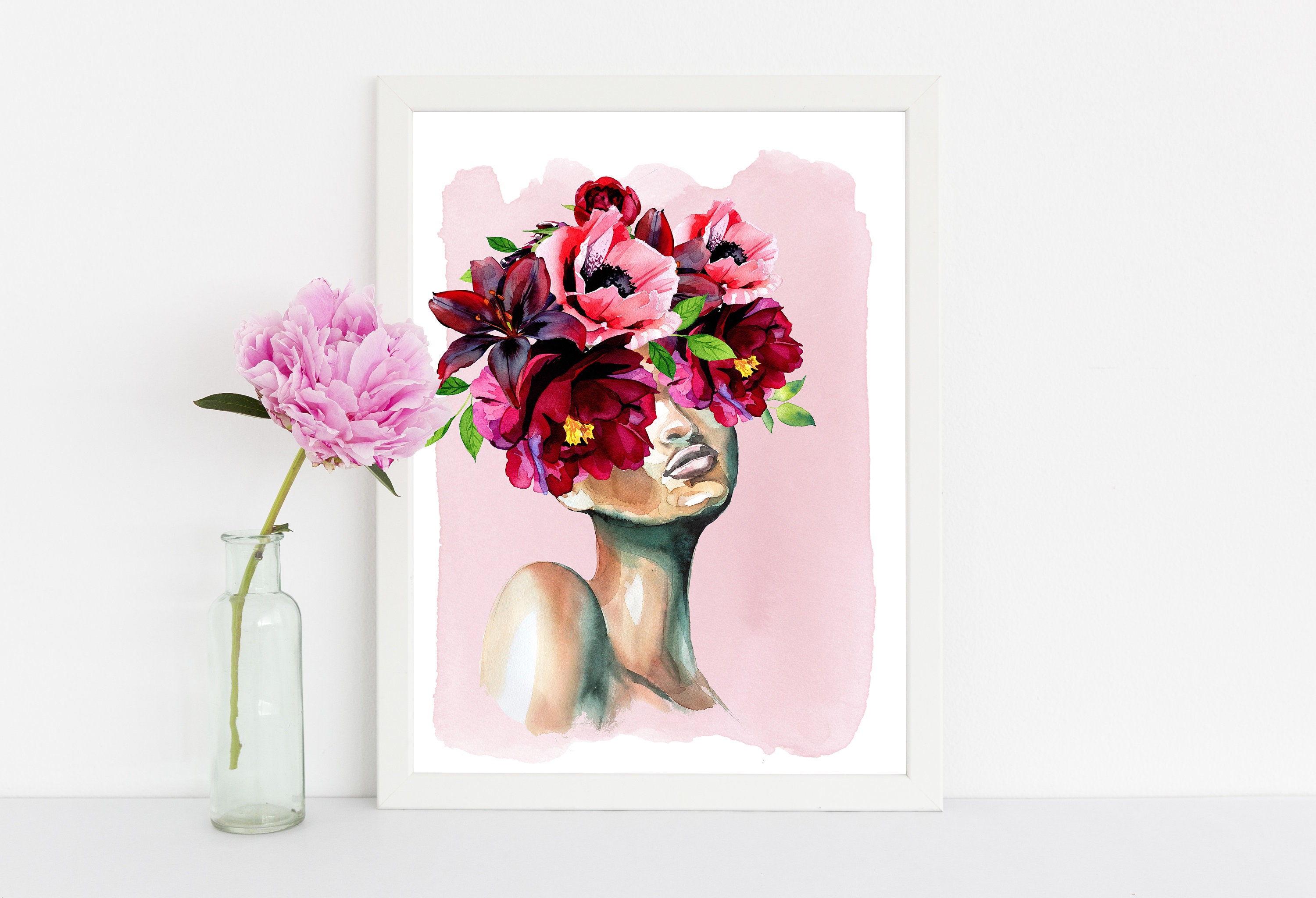 Head of Flowers Flower Head Print PRINTABLE WALL ART Modern - Etsy UK