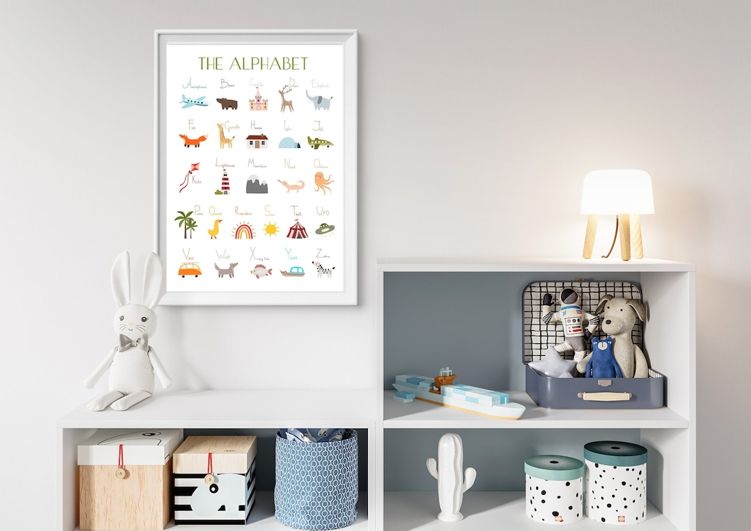 Kids Alphabet Poster, ABC Print, PRINTABLE Wall Art, Kids Playroom Wall ...