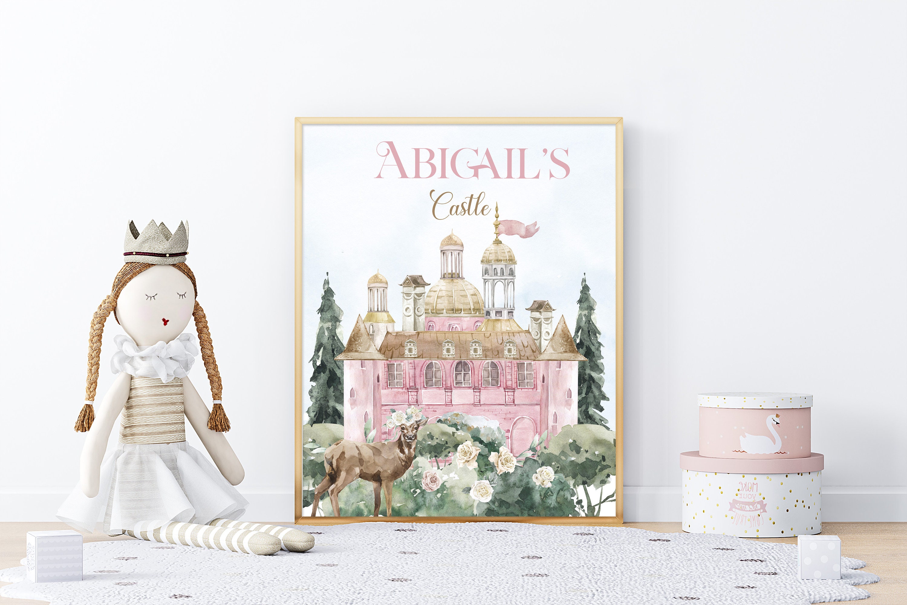 Fairytale Castle Personalized Name PRINTABLE Wall Art Custom - Etsy