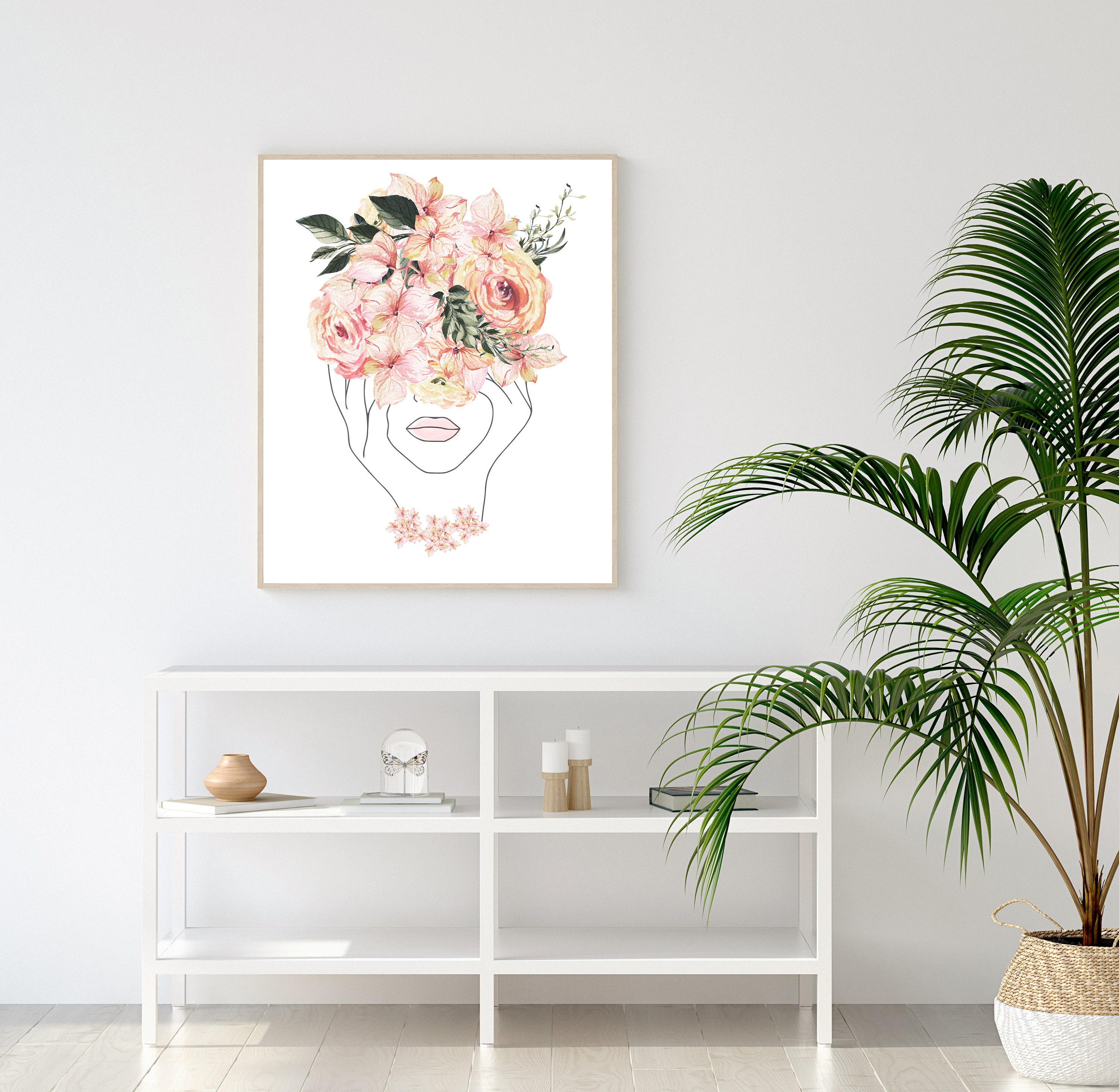 Head of Flowers Flower Head Print PRINTABLE WALL ART Female - Etsy UK