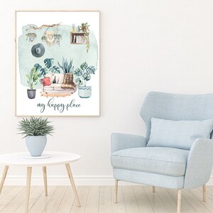 Boho Themed Wall Decor ,plant PRINTABLE WALL ART, Houseplant Print ...