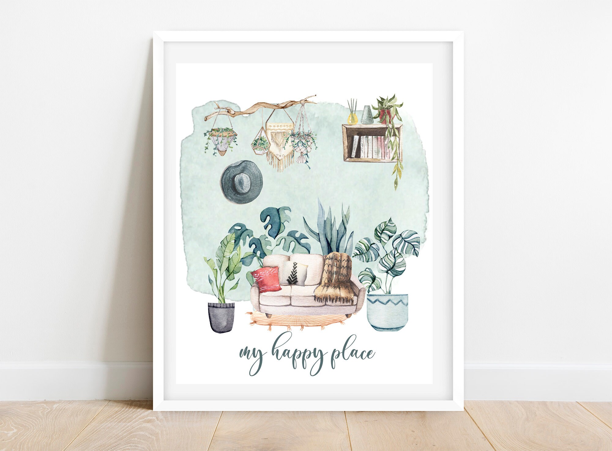 Boho Themed Wall Decor plant PRINTABLE WALL ART Houseplant | Etsy