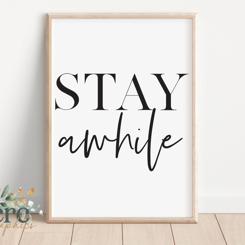 Stay Awhile Canvas - Etsy