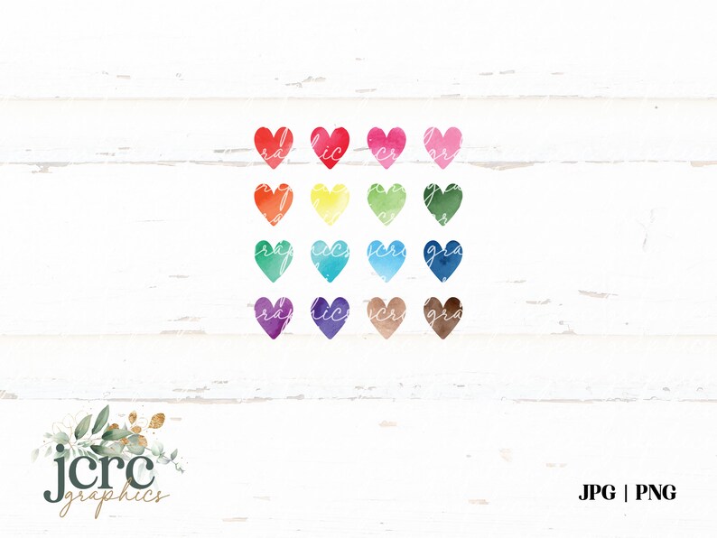 Watercolor Hearts PNG | Valentine's Day PNG | Printable Valentine's Day ...