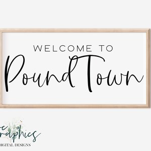 Welcome to Pound Town SVG Funny Bedroom Sign Svg Above the - Etsy