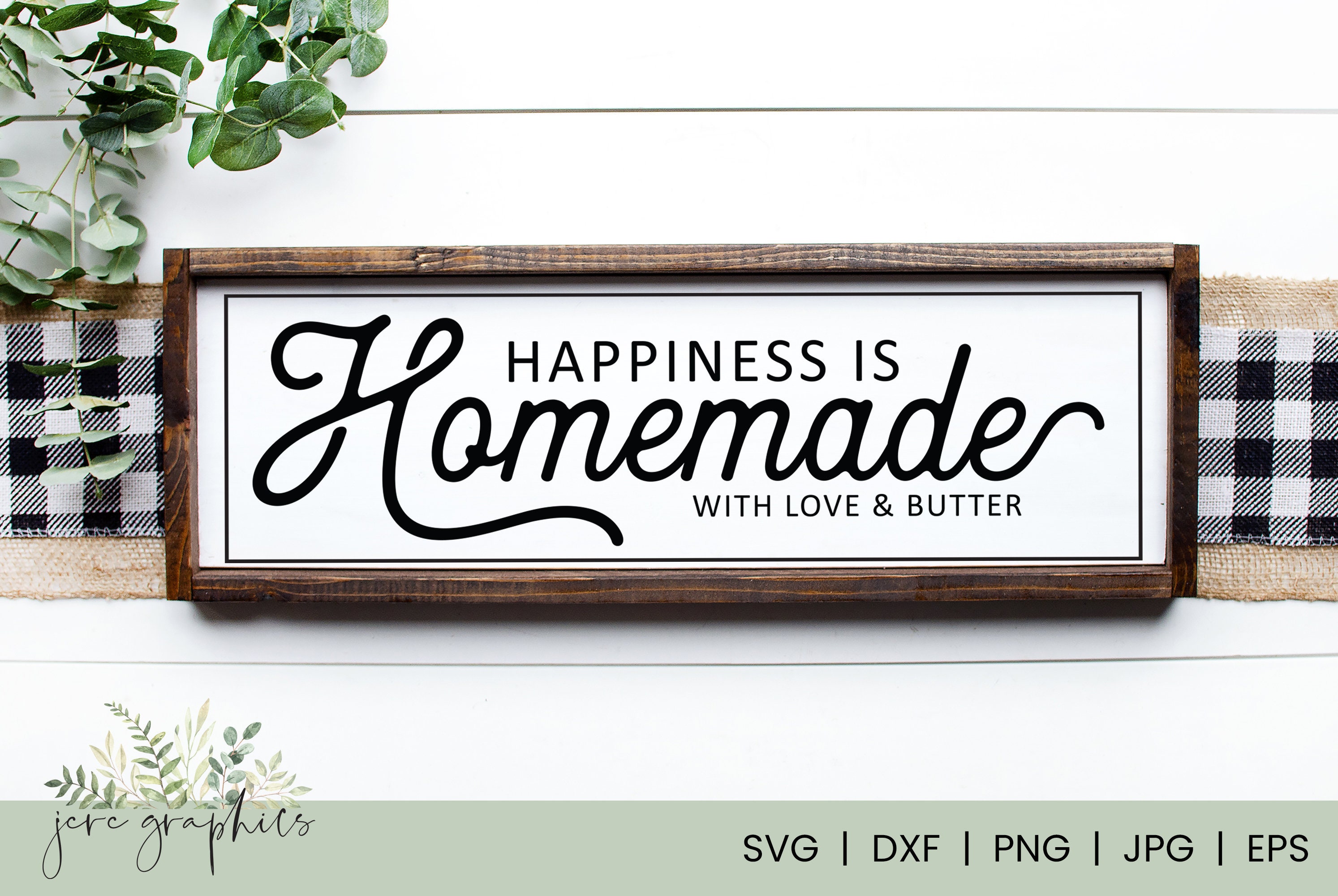 Happiness Is Homemade With Love And Butter SVG Kitchen Sign | Etsy