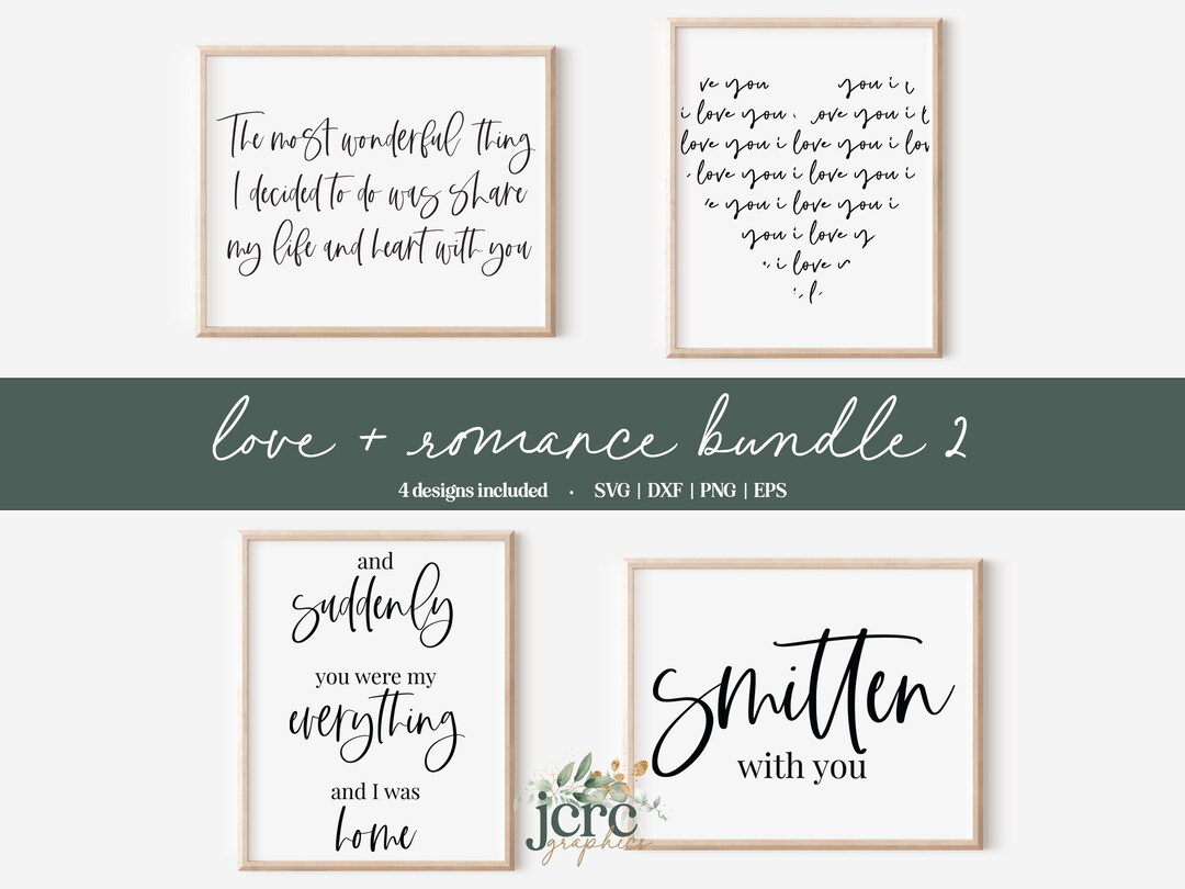 Love + Romance Sign SVG BUNDLE 2 | Bedroom Sign Svg | Valentine's Day ...
