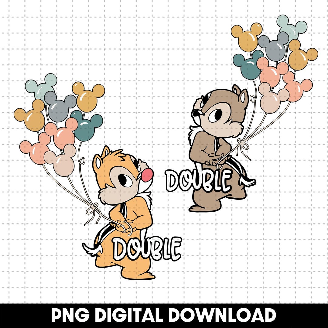 Chip and Dale Balloons PNG, Disney Squirrel Sublimation, Mickey ...