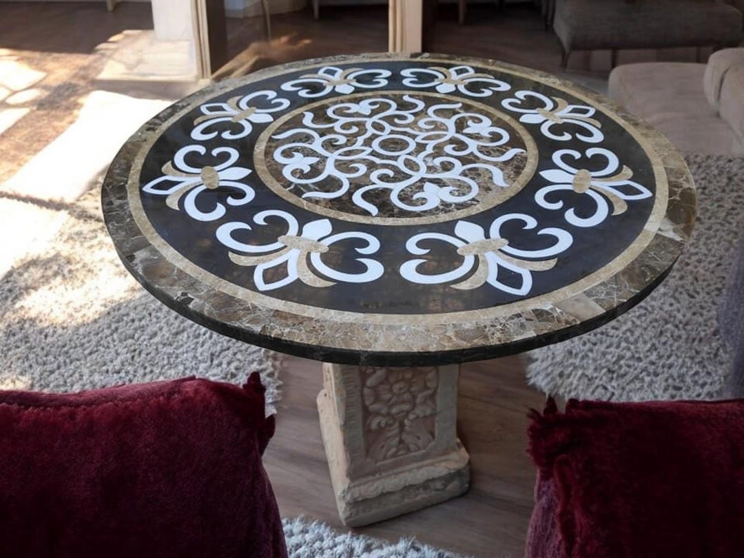 Marble Round Table Top, Stone Top Coffee Table, Custom Round, Hallway ...