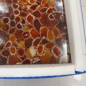 Rectangle Red Agate Dining Table Countertop Healing Crystal Gemstone ...
