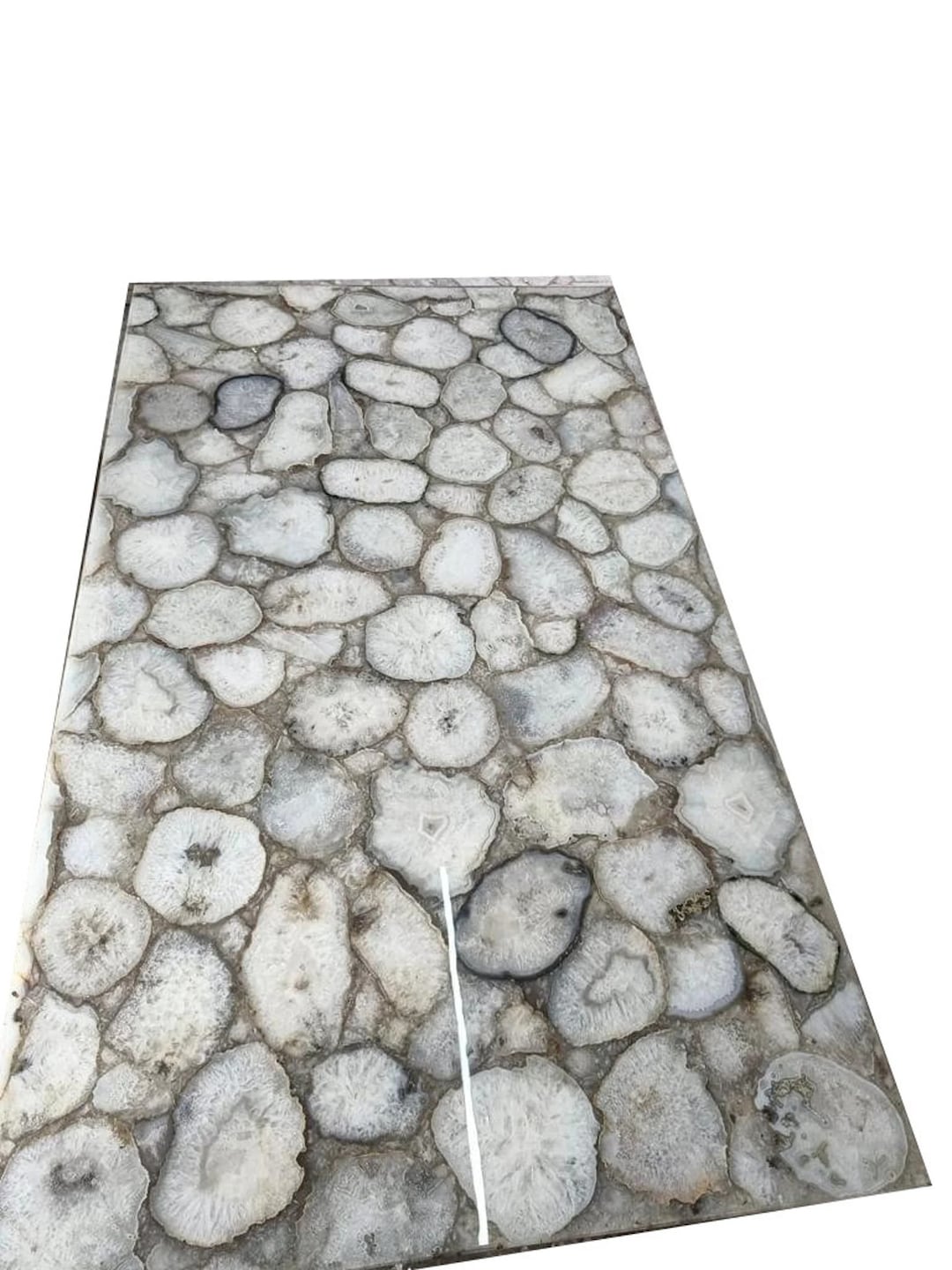 Handcrafted White Agate Table Top: Stone Dining Table, Patio Furniture ...