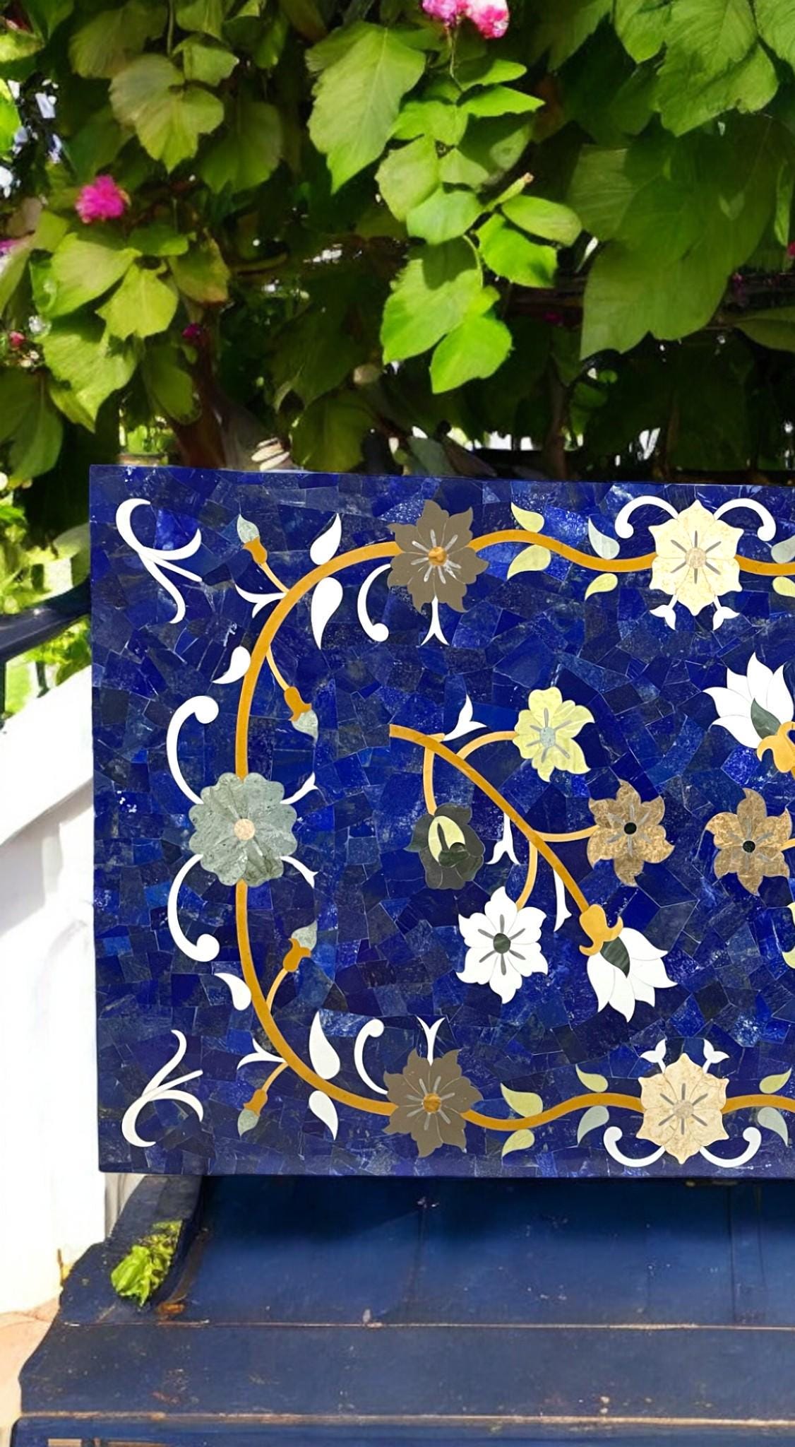Lapis Lazuli Gemstone Dining Table Top Kitchen Counter Slab Random ...