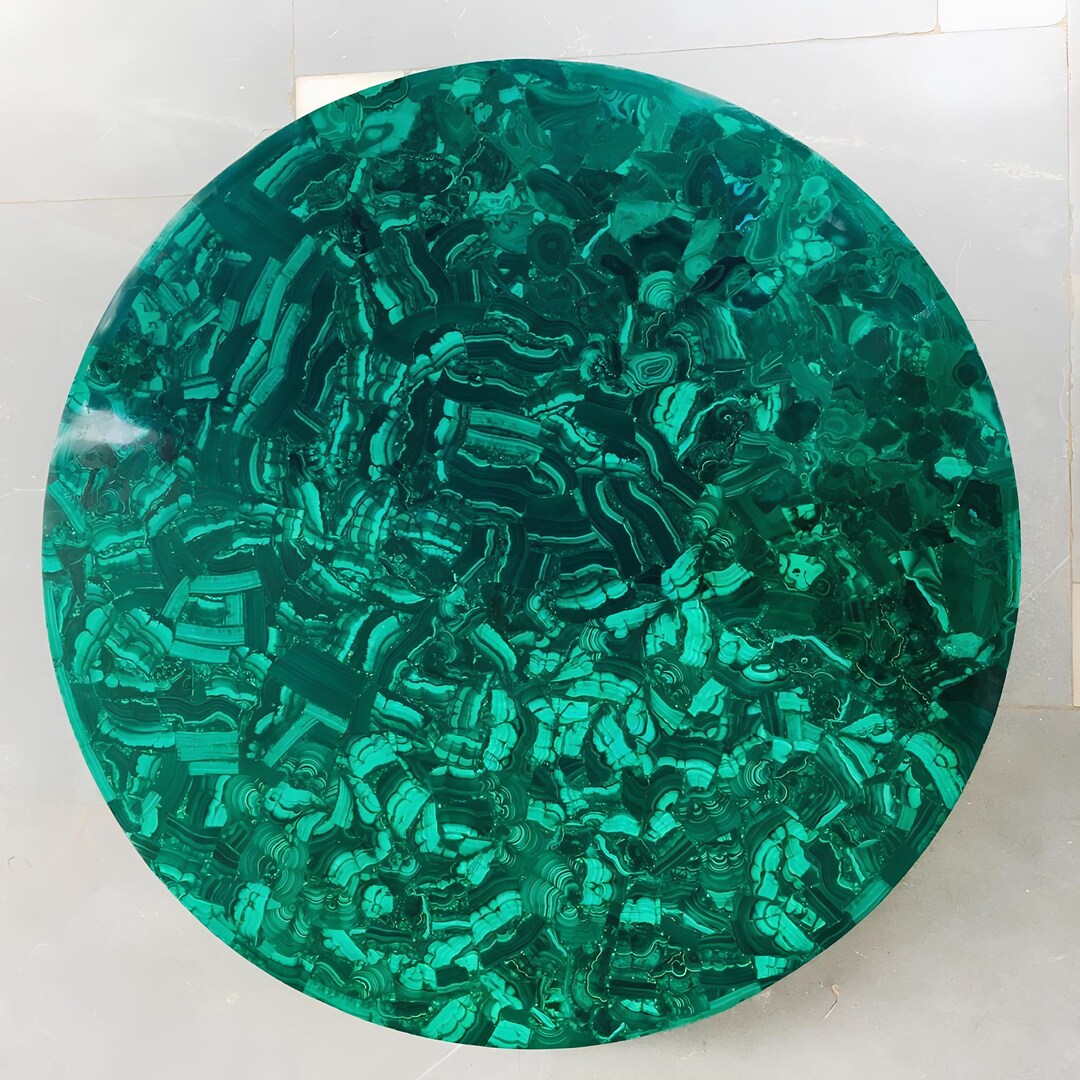 Malachite Stone Table Top Green Round Table Tops Malachite Dining Table ...