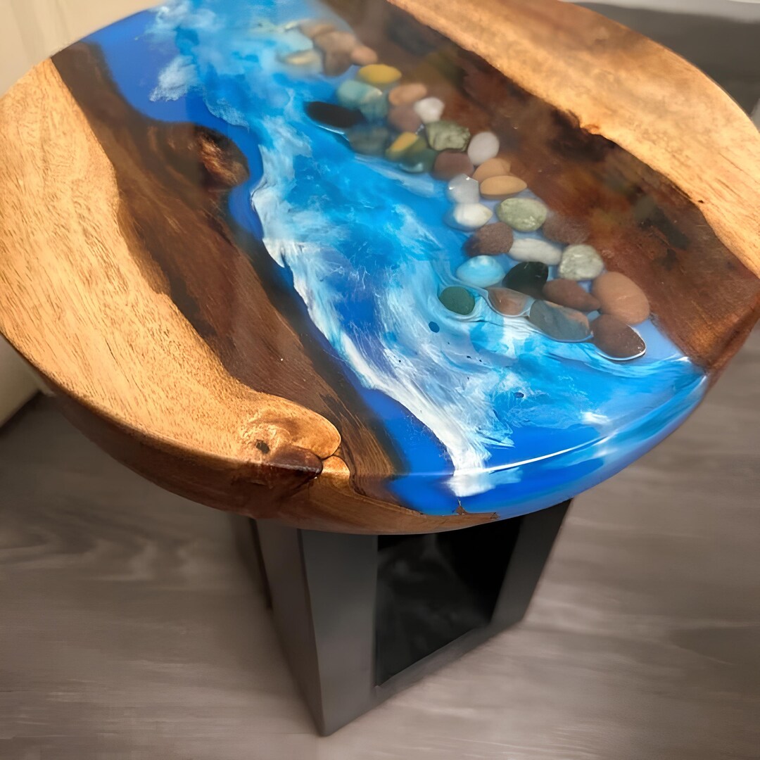Ocean Coffee Table, Epoxy Round Table, Resin Center Table, Epoxy Table ...