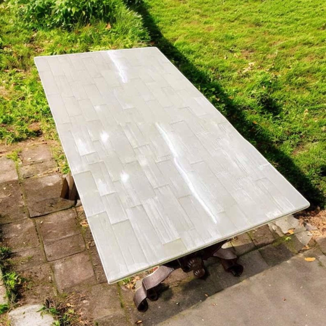 Custom Selenite Dining Table Top Sunburst Crystal Gemstone Slab ...