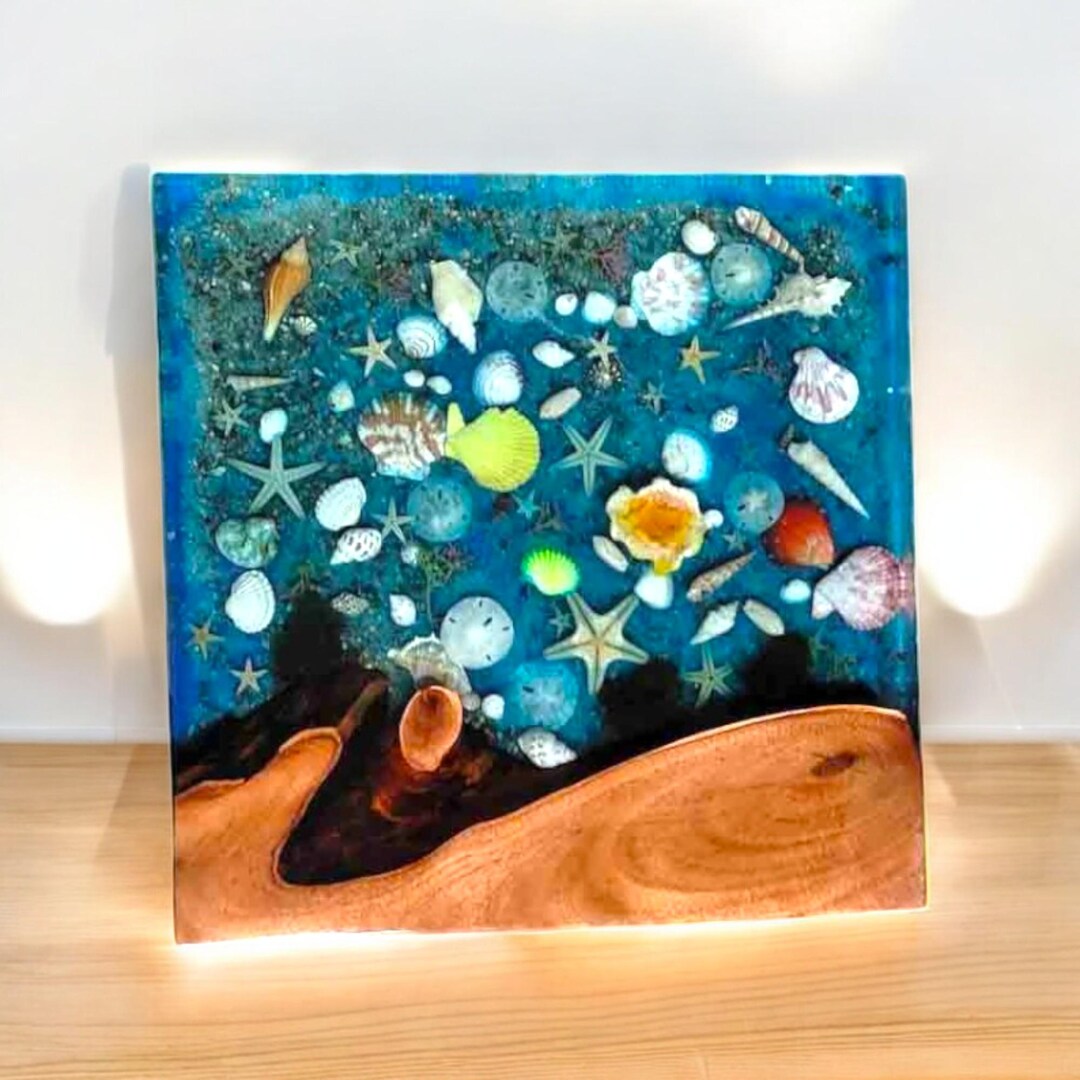 Made to Order Resin Table Top: Wood and Shells Epoxy Table - Etsy