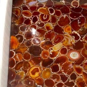 Rectangle Red Agate Dining Table Countertop Healing Crystal Gemstone ...