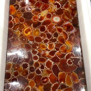 Rectangle Red Agate Dining Table Countertop Healing Crystal Gemstone ...