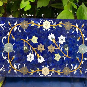 Lapis Lazuli Gemstone Dining Table Top Kitchen Counter Slab Random ...