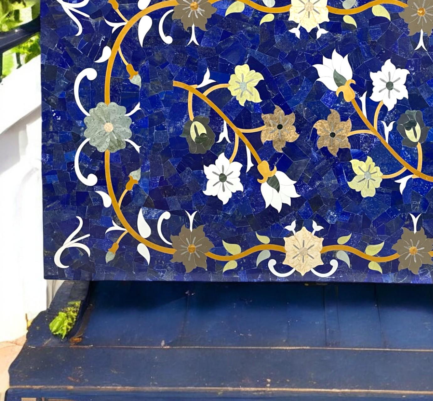 Lapis Lazuli Gemstone Dining Table Top Kitchen Counter Slab Random ...