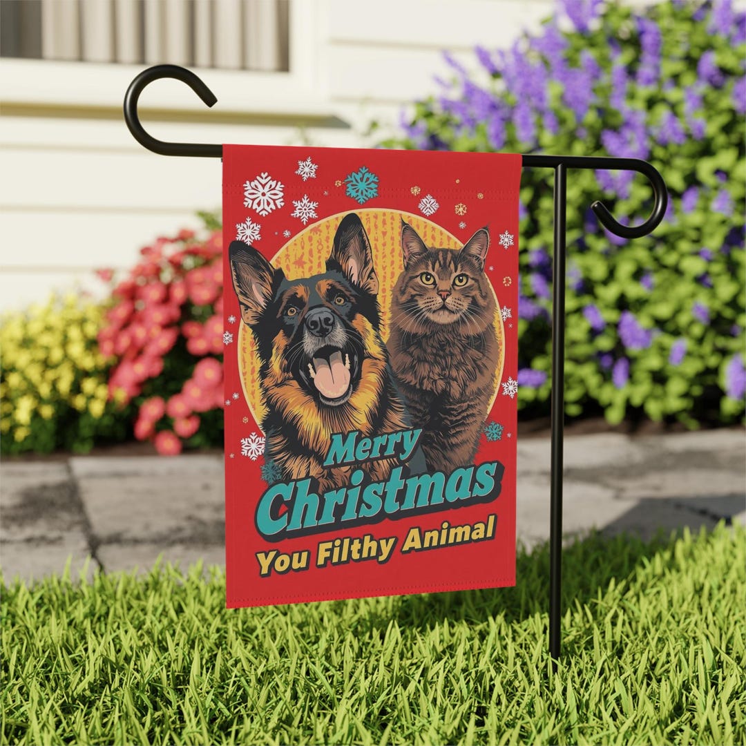 Merry Christmas You Filthy Animal Garden Flag - Etsy
