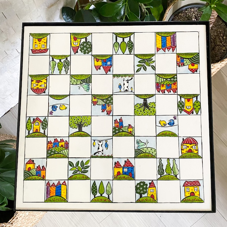 Handcrafted Ceramic Tile Chess Set With Coffee Table, Unique Chessboard ...