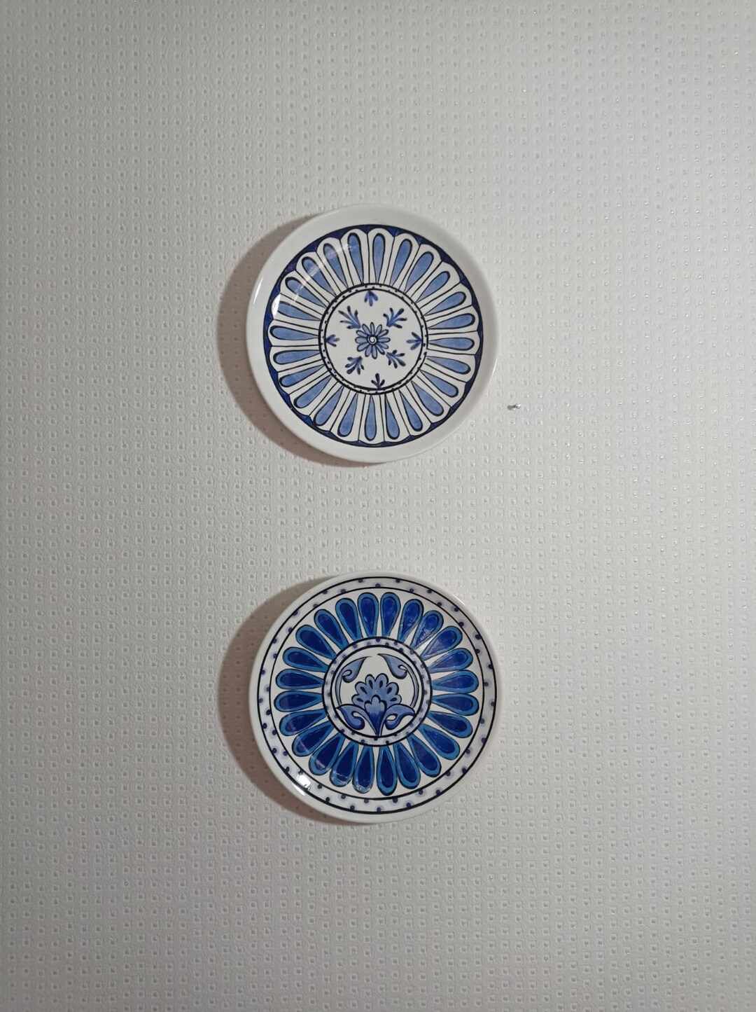 Set of 2 Turkish Ceramic Plates, Hand-painted Wall Decor, Ottoman Tile ...