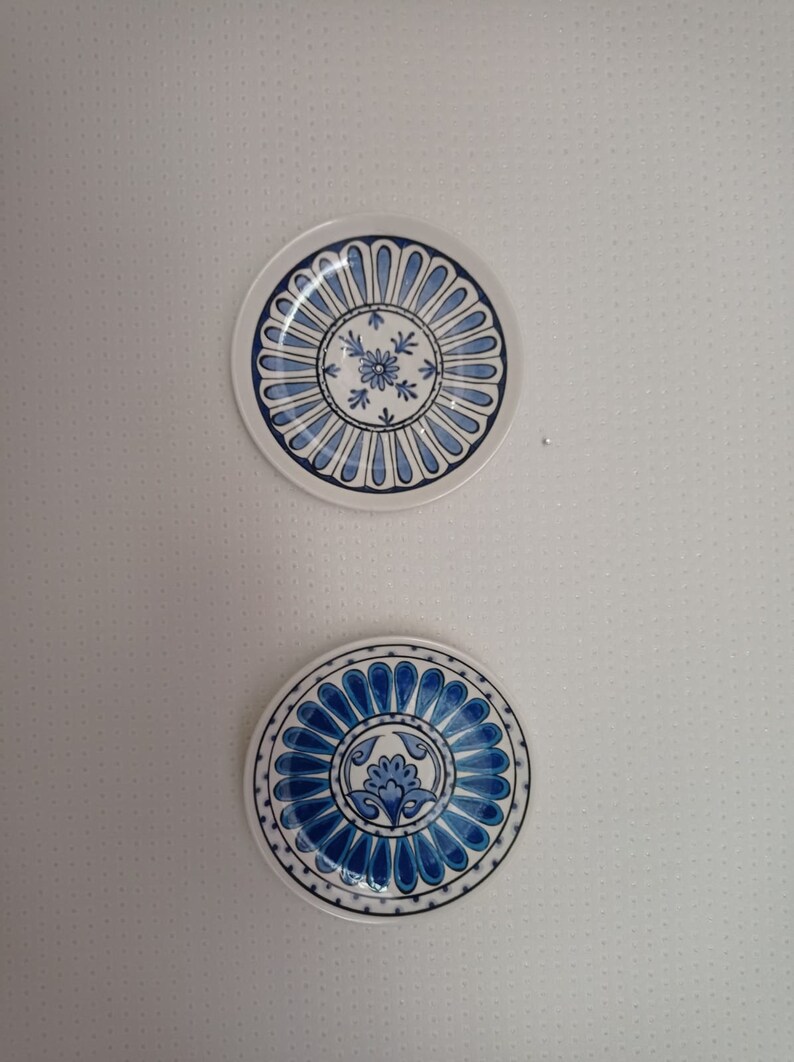 Set of 2 Turkish Ceramic Plates, Hand-painted Wall Decor, Ottoman Tile ...