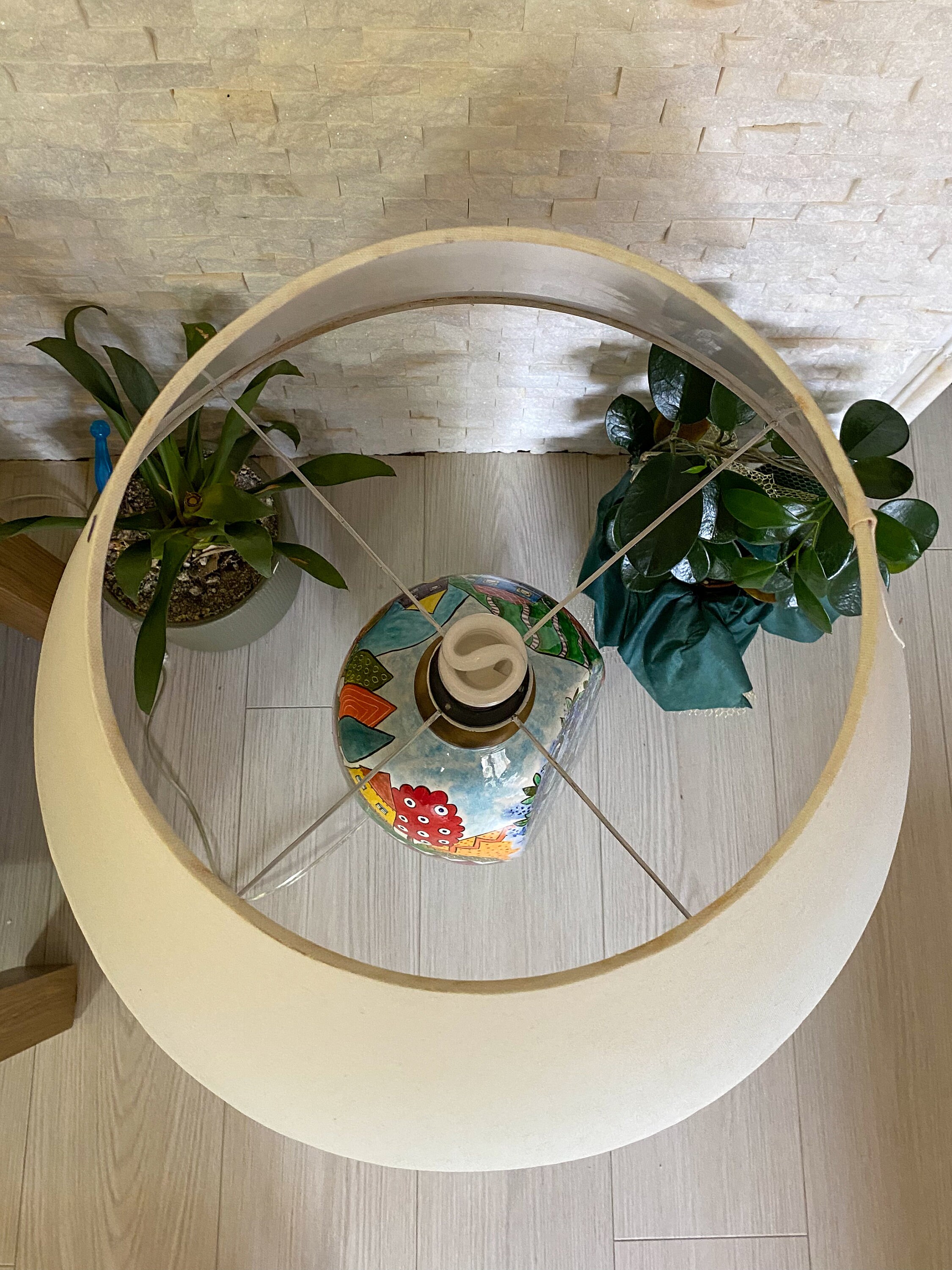 Handmade Ceramic Lampshade, Colorful Whimsical Design, Unique Table ...