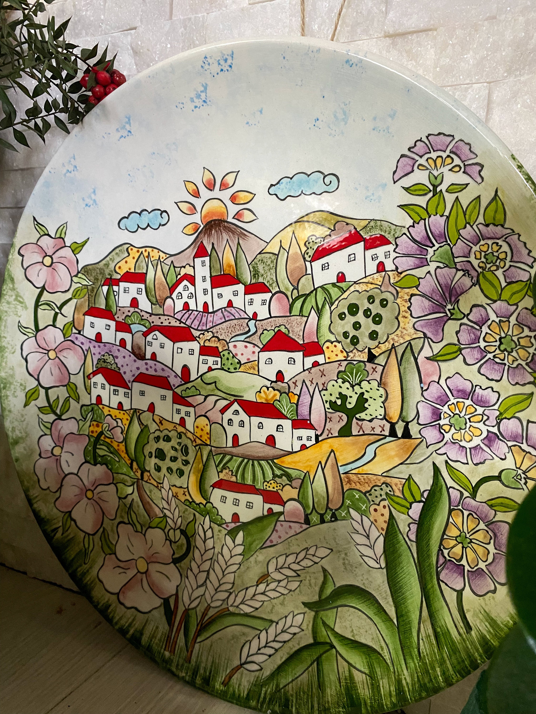 Handmade Tile Art Ceramic Tile Bowl Handmade Tile Vintage Art Unique ...