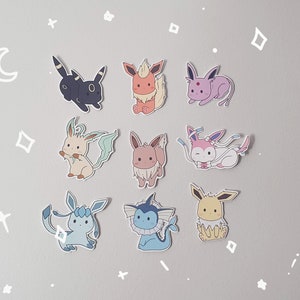 Eevee and Evolutions Pokemon Cute Stickers - Etsy