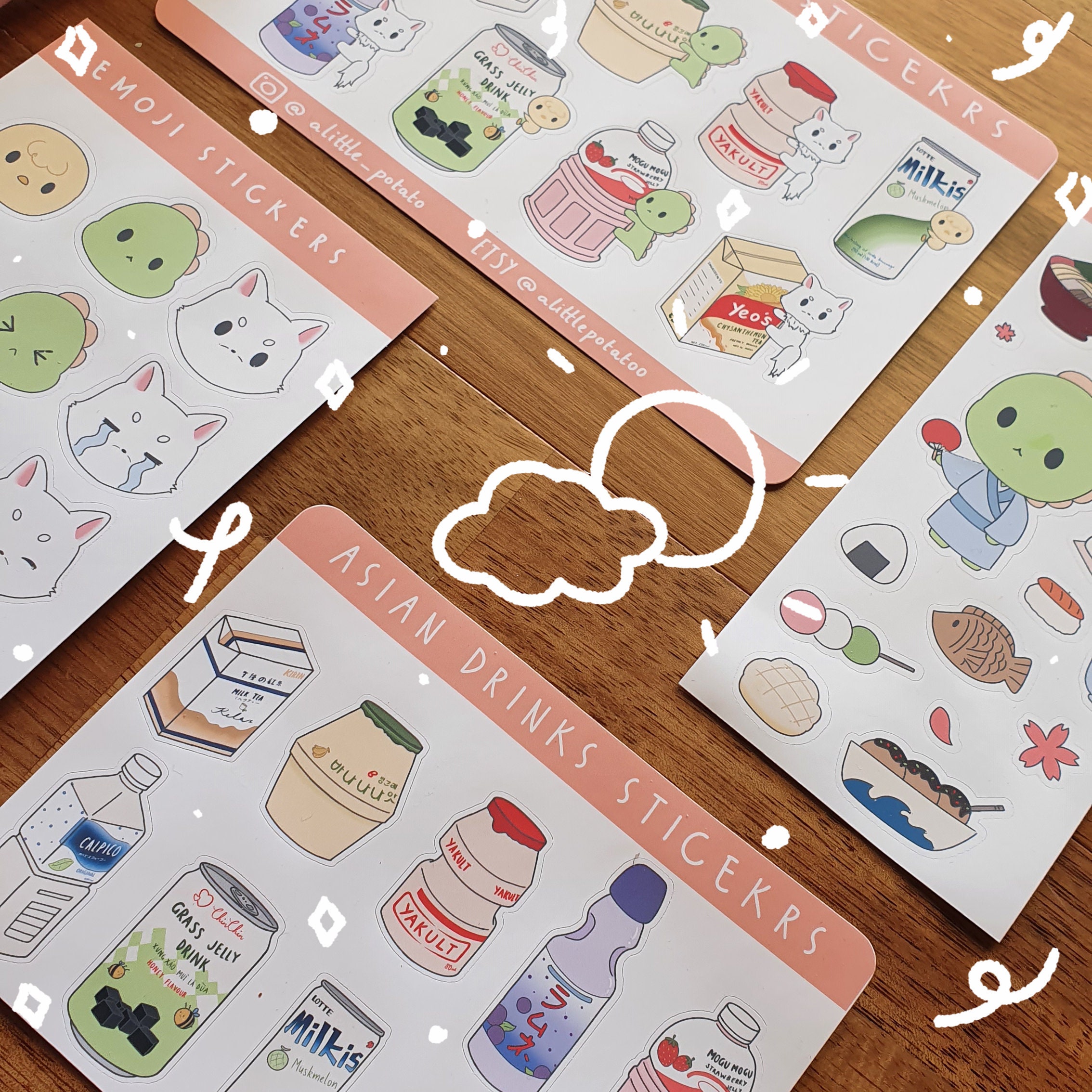 Asian Drinks Sticker Sheet - Etsy Australia