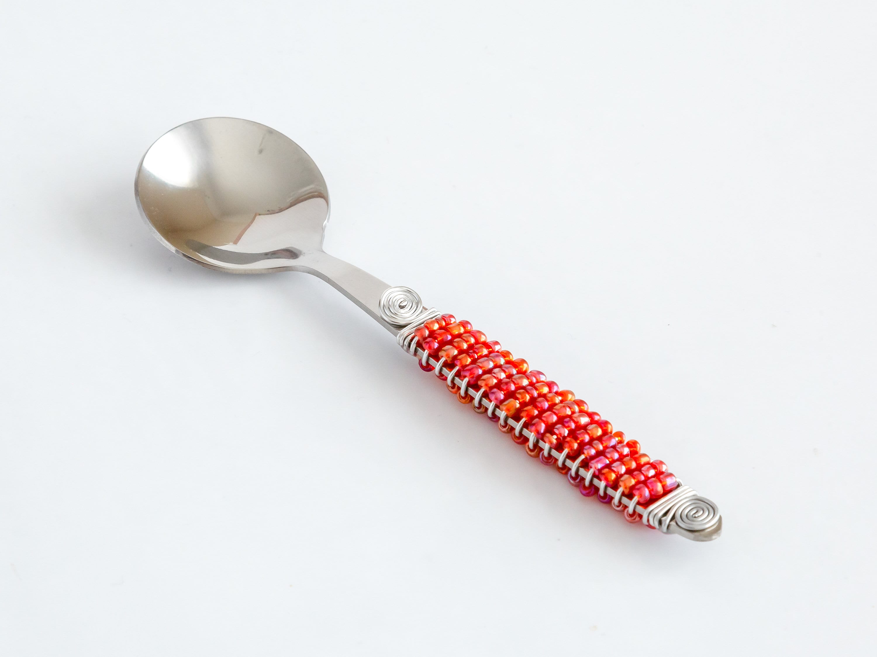 Sugar Spoon, Beaded Dip Spoon, Beaded Spoon, Wire Wrapped Spoon, Beaded ...