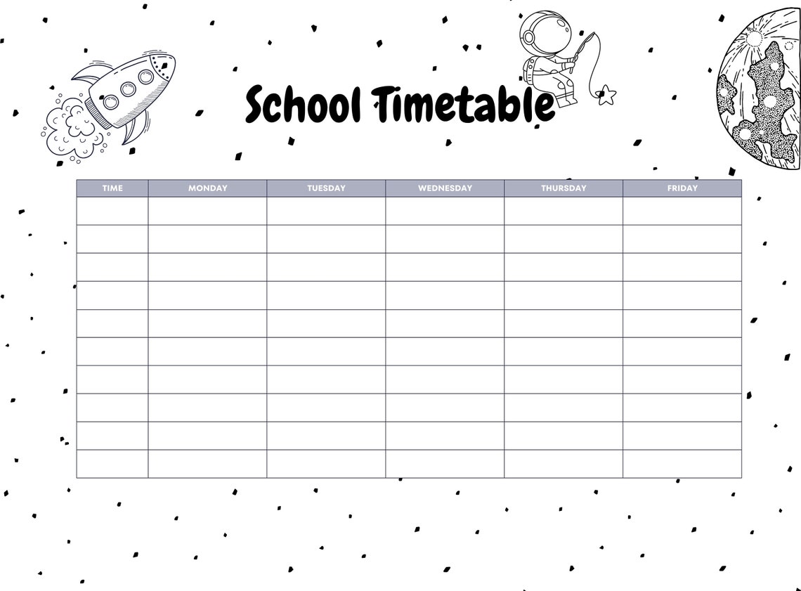 Printable School Timetable, Digital School Schedule, Planner for Kids ...