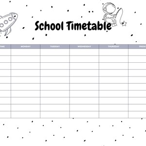Printable School Timetable, Digital School Schedule, Planner for Kids ...
