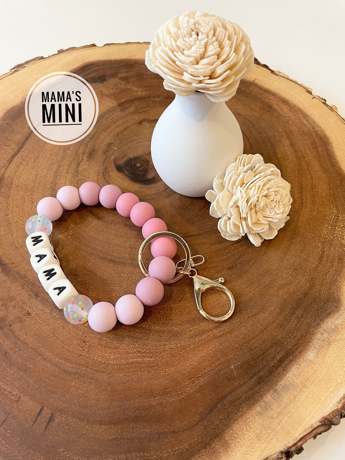 Mama Silicone Keychain Wristlet/Custom 4 Letter Keychain/Key | Etsy