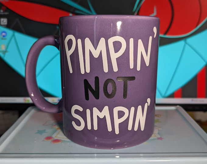 Pimpin' Not Simpin' Hazbin Hotel Mug Valentino Hazbin Hotel Mug Hasbin ...