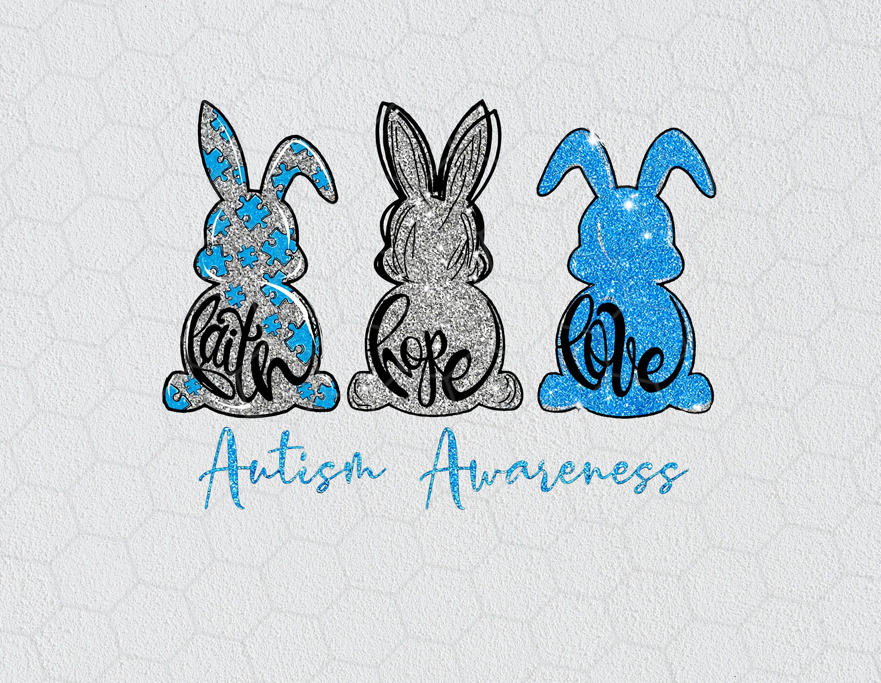 Autism Awareness Rabbits Autism PNG Instant Download PNG | Etsy